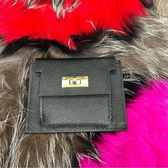 Excessive Behavior | Accessories | Black Genuine Epsom Leather Coin ...